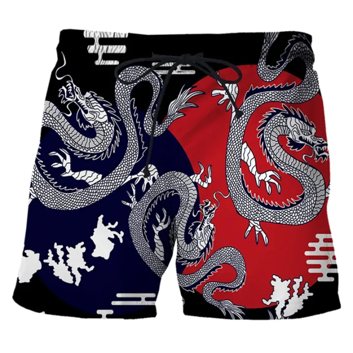 【Trusted】 Chinese Dragon 3d Print Swim Trunks For Men Hawaiian Beach ...