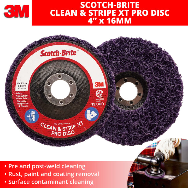 3M Scotch-Brite Clean & Strip XT Pro Disc 4'' (D) x 16.0MM (AS) For ...
