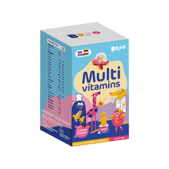 BROO multivitamins for kids - 15 sachets วิตามินรวมเม็ดฟู่สำหรับเด็ก 15 ...