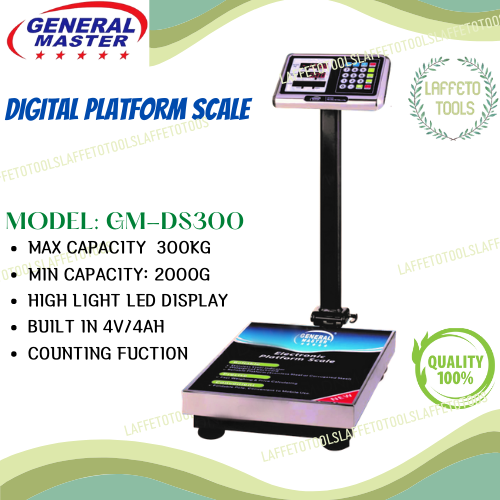 GENERAL MASTER 300kg ELECTRONIC DIGITAL PLATFORM SCALE | Lazada PH