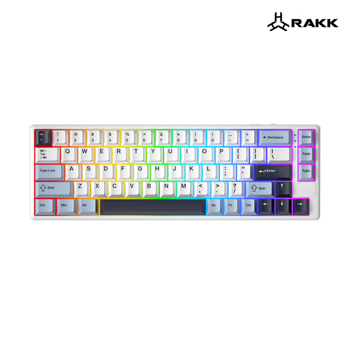 RAKK Pluma Trimode 68 Keys Outemu Red / Blue / White RGB / PLUMA V2 67 ...