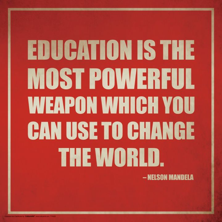 Nelson Mandela Education Inspirational Motivational Quote Print on ...