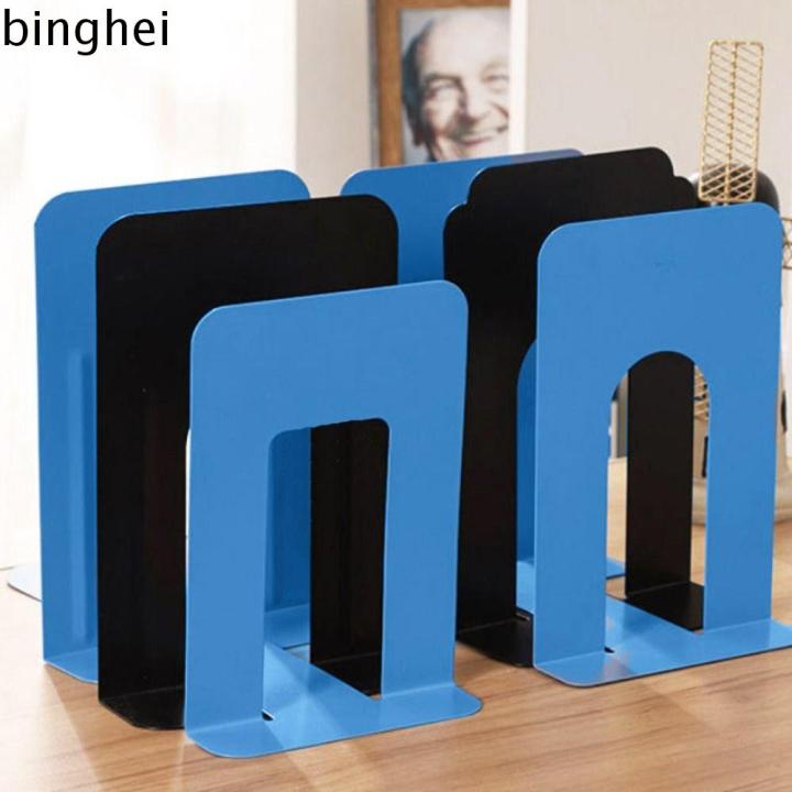 BINGHEI INS Desk Bookends L-shaped Durable Iron Book Stand Book Holder ...