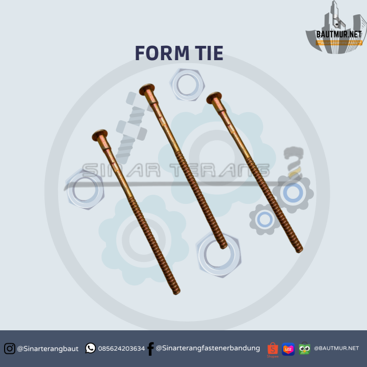 Form Tie 12mm Bekisting Termasuk Hex Nut L=250 | Lazada Indonesia