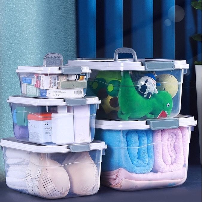 Multifunctional Transparent Storage Boxes in Different Sizes With Lid ...