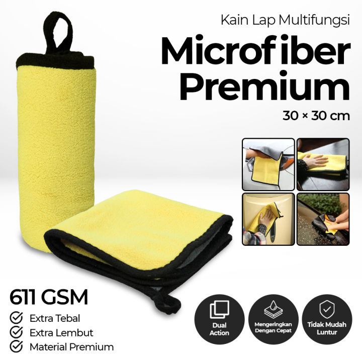 Kain Lap Mobil Terbuat dari Bahan Microfiber Premium Ukuran 30 x 30 cm ...