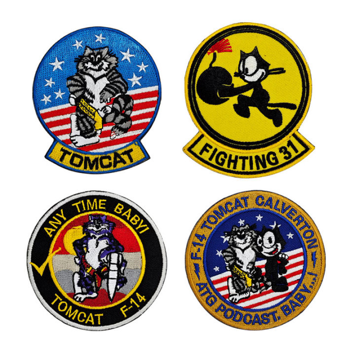 Embroidery F-14 TOMCAT PATCH Angkatan Laut Militer TOMCAT US Fighter Squadron Jaket Patch Bahu ...