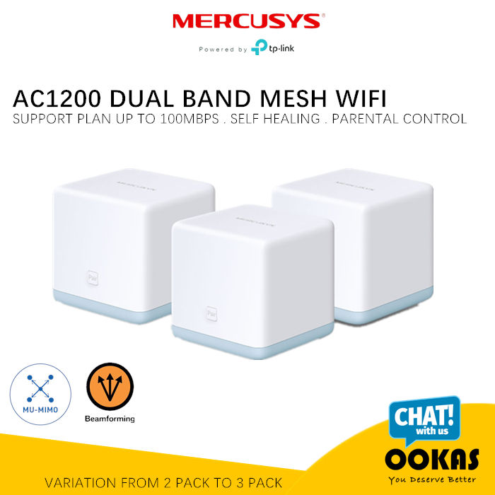 Mercusys (by TP-Link) Halo S12 AC1200 Dual Band Whole Home Mesh WiFi ...