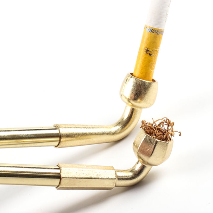 Pure brass pipe, old-fashioned dry tobacco rod, dual-purpose cigarette ...