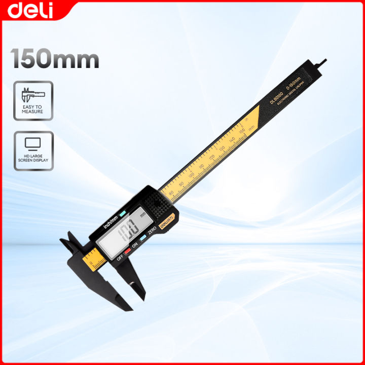 Deli Digital Vernier Caliper 0-150mm Carbon Fiber Hard Case EDL90150 ...