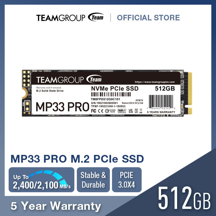 TEAMGROUP MP33 PRO 512GB/1TB/2TB M.2 NVMe PCIe Internal SSD Solid State ...