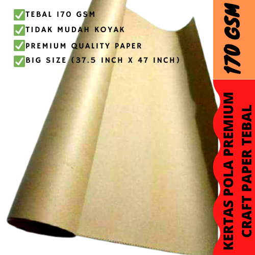 Kertas Pola/Kraft Paper Premium Kualiti Tebal & Tidak Mudah Koyak Size ...