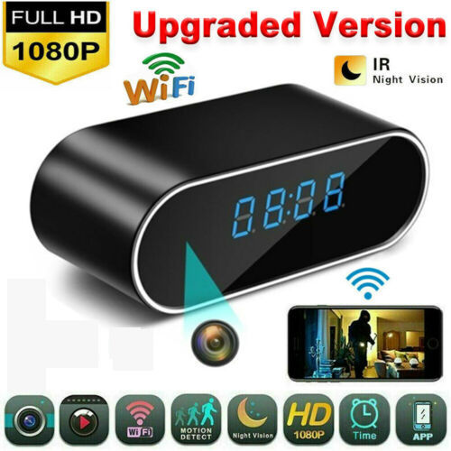 Hidden Camera Mini CCTV With Clock Remote Nanny Cam Night Vision ...