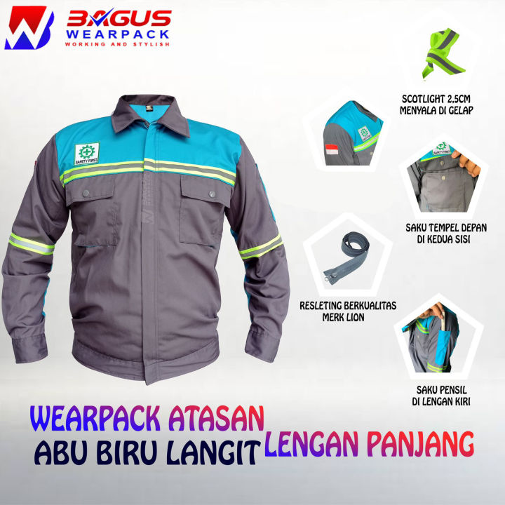 WEARPACK SAFETY PROYEK ATASAN / BAJU KERJA LENGAN PANJANG / BAJU KERJA ...
