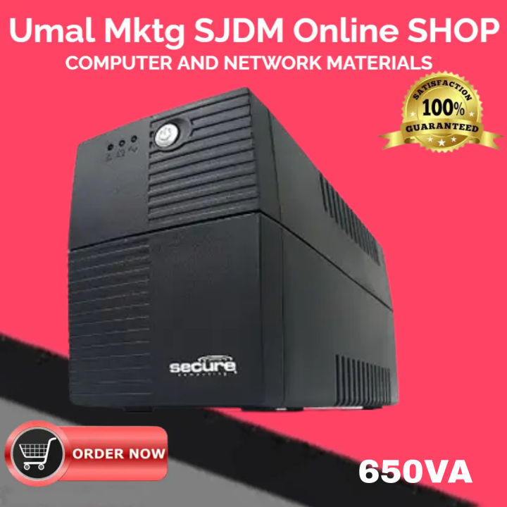 SECURE UPS (650VA-360WATTS) UNINTERRUPTED POWER SUPPLY, 220VAC/ 360 ...