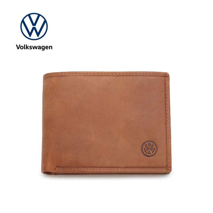 Volkswagen Genuine Leather RFID Short Wallet VWW 133 Light Brown ...