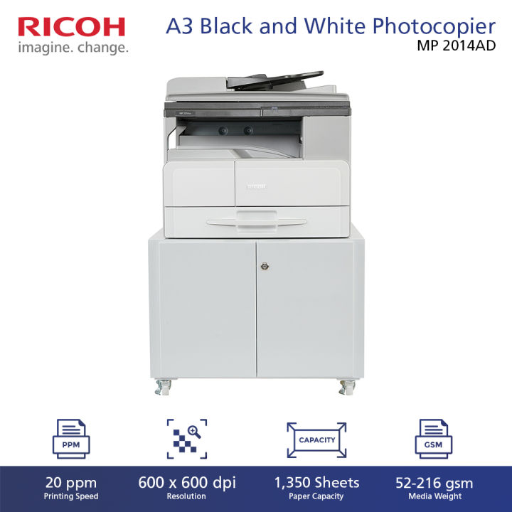 A3 Mono Photocopier Machine (COPY, PRINT, SCAN) 20ppm - MP 2014AD ...