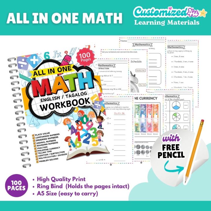 All in One Math Workbook Easy to Learn addition subtraction ...