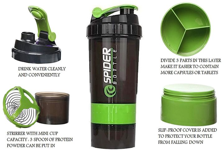 SPIDER PROTEIN SHAKER 3LAYERS 500ML | Lazada PH