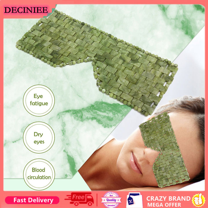 DECINIEE Natural Jade Eye Mask Face Massage Healing Stone Facial Eye ...