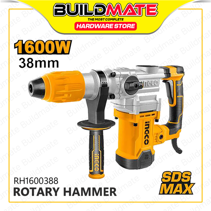 BUILDMATE Ingco 1600W Rotary Hammer Chipping Gun Drill Set SDS MAX With ...