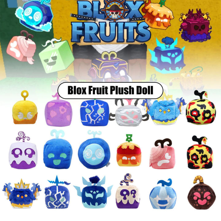 Blox Fruits-New! Blox Fruits Game Soft Stuffed Toy Box Cute roblox Fruit Shape For Kids Game ...