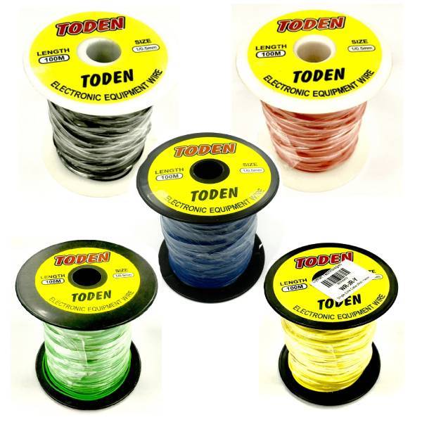 TODEN Single Core Single Strand Wire 1/0.5mm AWG 24-25 Red Black Yellow ...