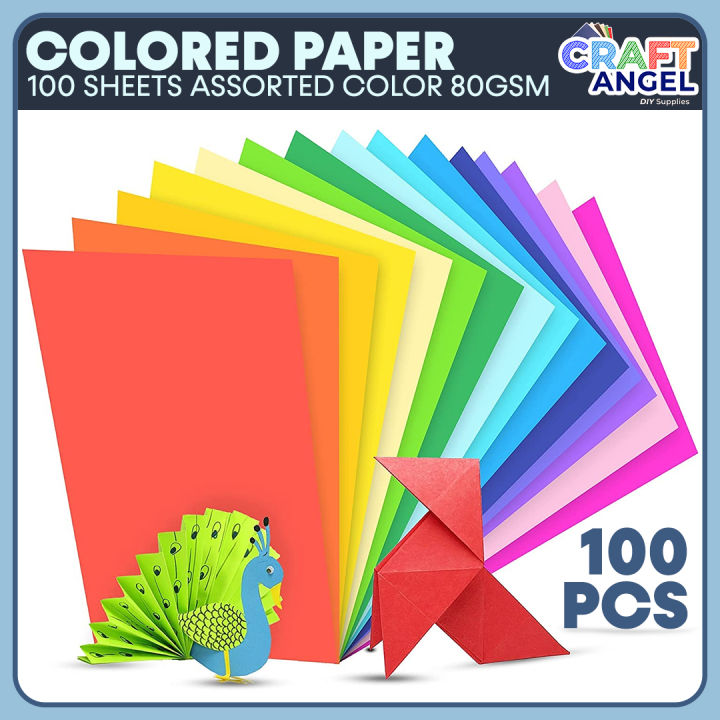 100 sheets Color Paper 210X297mm Assorted color Art paper Colored Paper ...