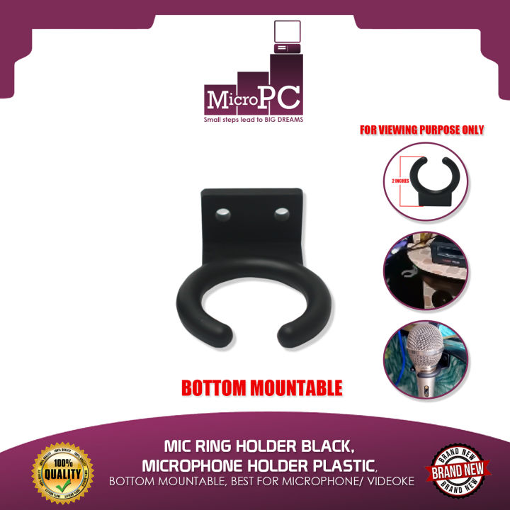 MIC RING HOLDER BLACK, MICROPHONE HOLDER PLASTIC, BUTTOM MOUNTABLE ...