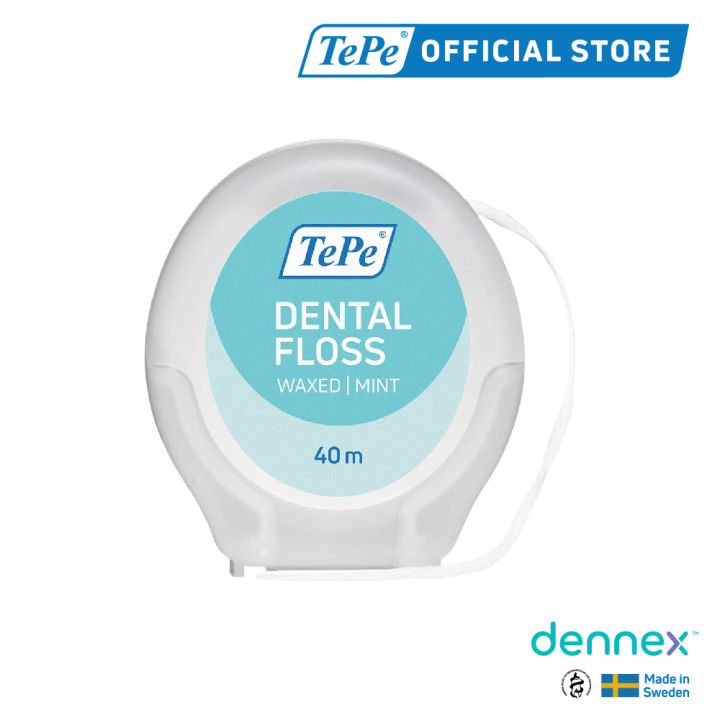 TePe® Dental Floss เทเป เดนทัล ฟอส ไหมขัดฟัน เคลือบแว๊กซ์ มีกลิ่นมิ้นท์ ...