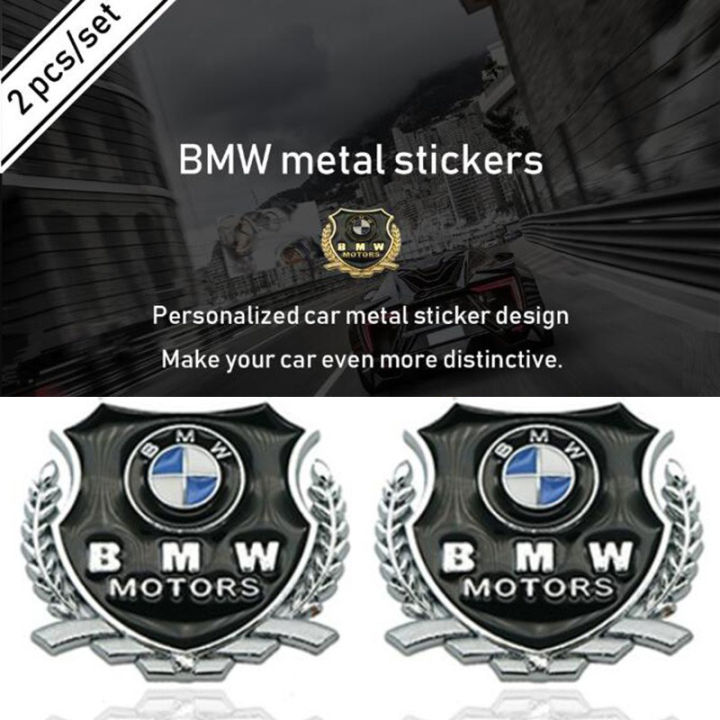 2Pcs For BMW Metal Car Stickers Car Window Logo Badge Car Exterior ...