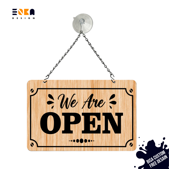 Tulisan Buka Tutup Desain Kayu Akrilik Open Closed Acrylic | Bisa ...