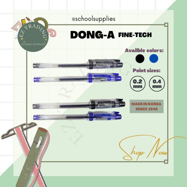 Dong- A Fine Tech Sign Pen Refill Ballpen (Black, Blue) 0.2 & 0.4 ...