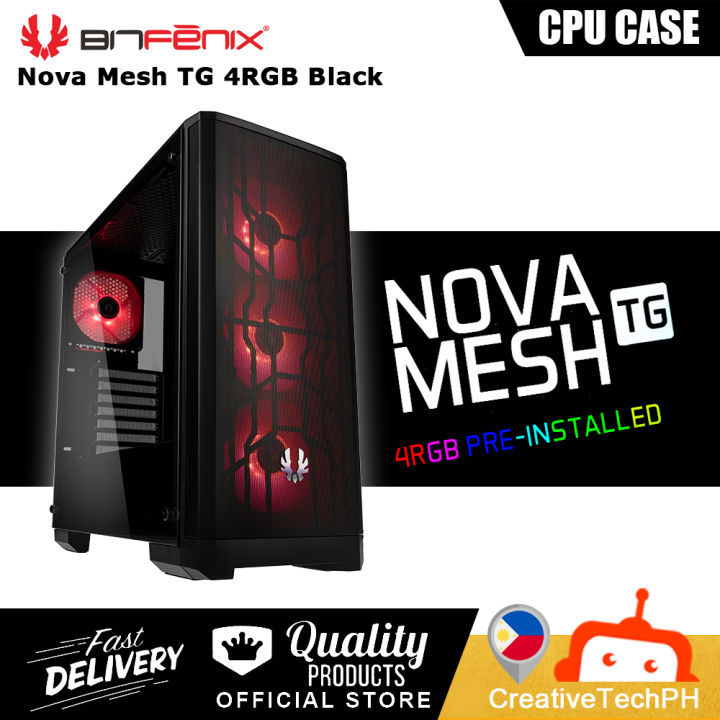 BitFenix Nova Mesh TG 4RGB Black(CPU DESKSTOP CASING) CreativeTech ...