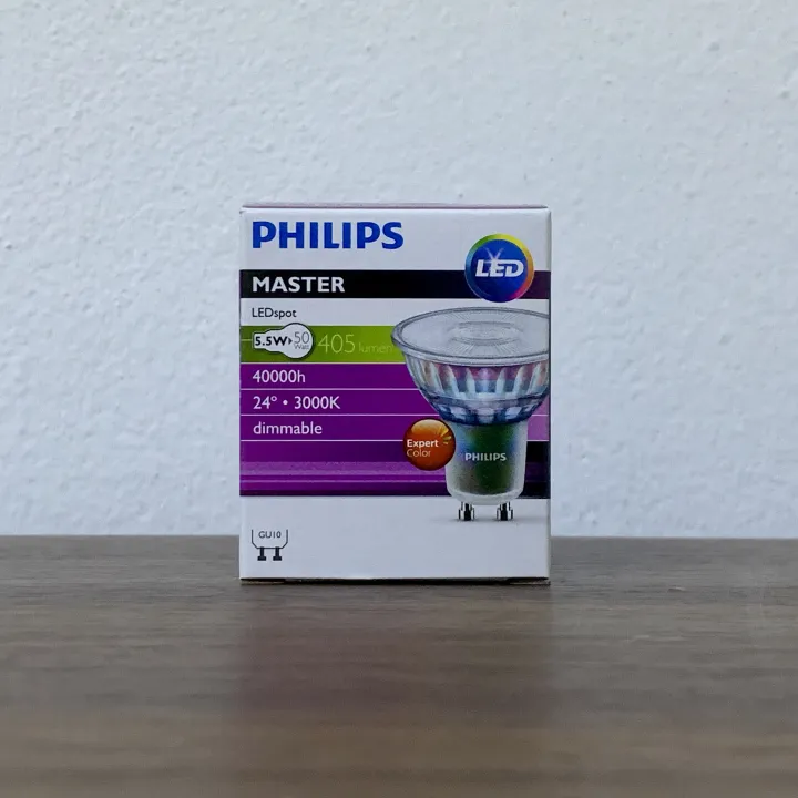 PHILIPS MASTER หลอดไฟ LED MR16 5.5W GU10 DIMMABLE 24D 3000K | Lazada.co.th