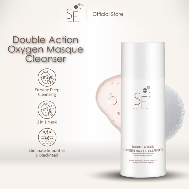 SF Beauty Skin 120ml/30ml Double Action Oxygen Masque Cleanser Facial ...
