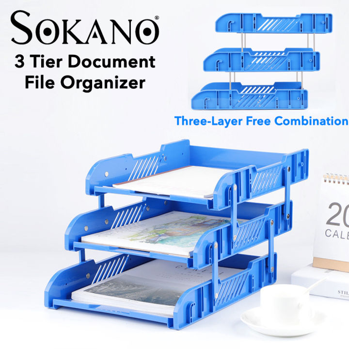 SOKANO (CY6340) 3 Layer Document File Organizer Tray Organizer Table ...