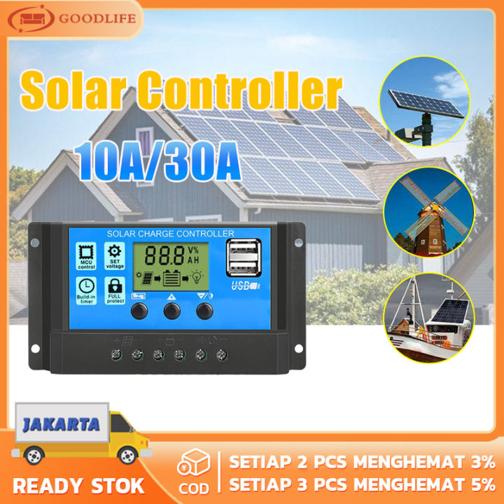 (COD,dalam Stok, Dikirim Dari Jakarta)Solar Charge Controller LCD LED ...