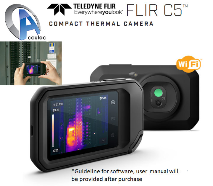 FLIR C5 (wifi) COMPACT THERMAL CAMERA, Identifying hidden problems like hot fuses, air leaks ...