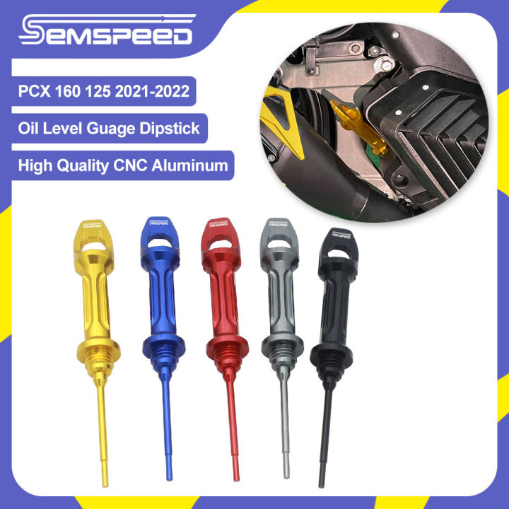 SEMSPEED Motorcycle CNC Oil Level Guage Dipstick Engine Oil Measure For ...