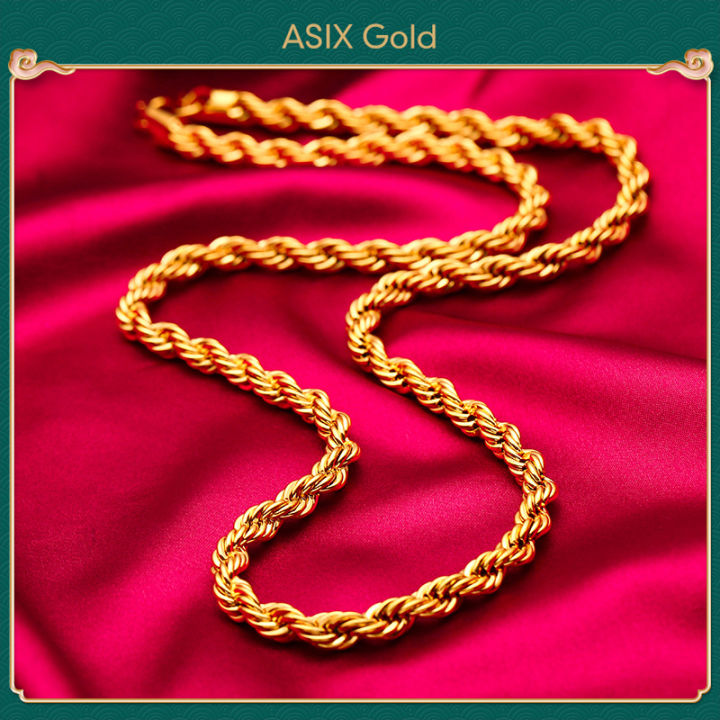 ASIX GOLD Rantai Leher Emas Pepejal Bajet Emas 916/ASIX GOLD Rope ...