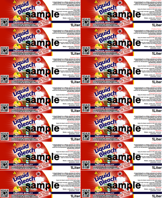 Generic Sticker Label for Liquid Bleach (Vinyl Waterproof) | Lazada PH