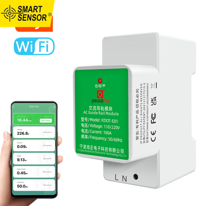 Smart Sensor Intelligent Single-phase Wifi Electricity Meter 35mm DIN ...
