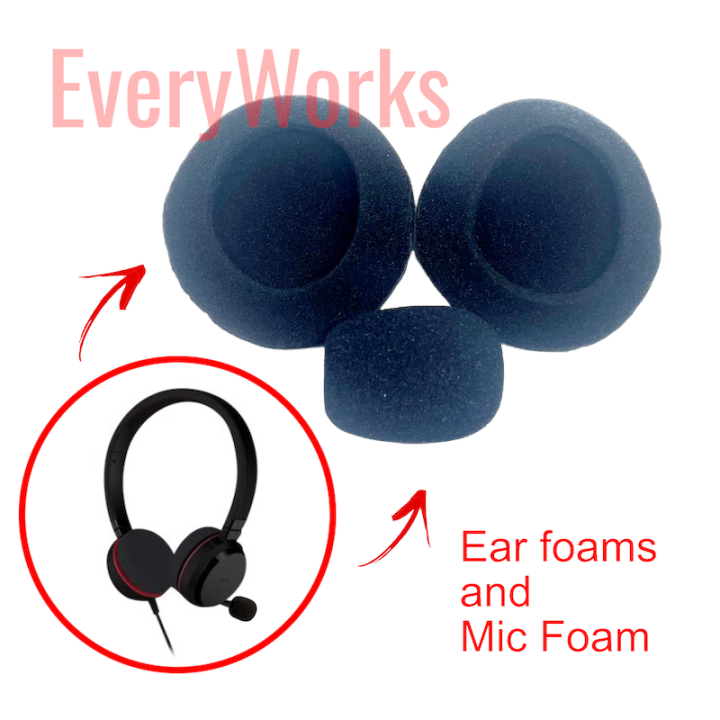 1 set Ear and Mic Foam Cover For Logitech Plantronics Jabra Headsets ...