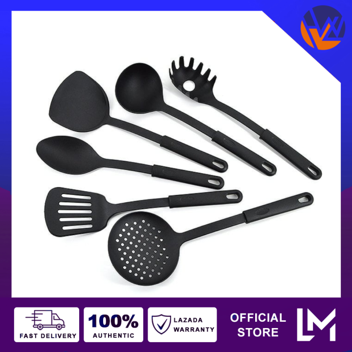 HLW 6Pcs Nylon Kitchen Tool Set Non-stick Kitchen Utensils | Lazada PH