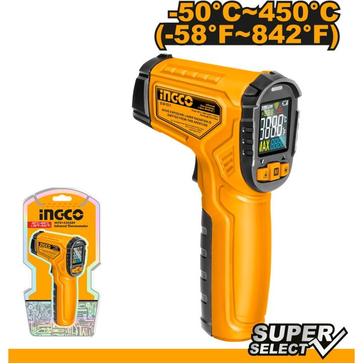 BUILDMATE Ingco Infrared Digital Thermometer Gun for Human and Material ...