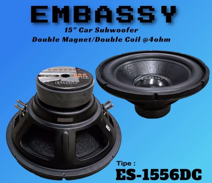 SUBWOOFER 15 Inch DOUBLE COIL 850 Watt RMS EMBASSY PG-1556 | Lazada ...