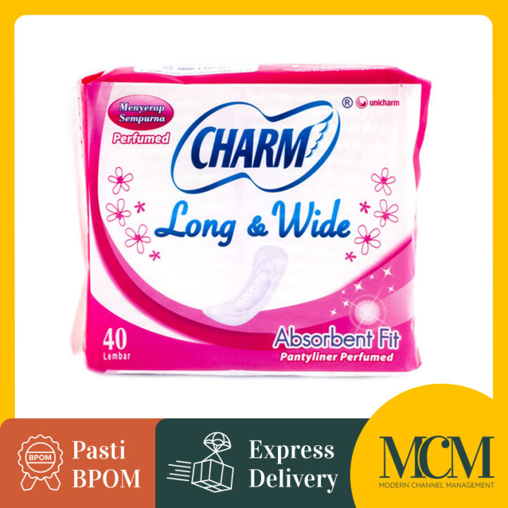 Pembalut Charm Pantyliner Long & Wide Absorbent Fit Parfume - 40 Pads ...