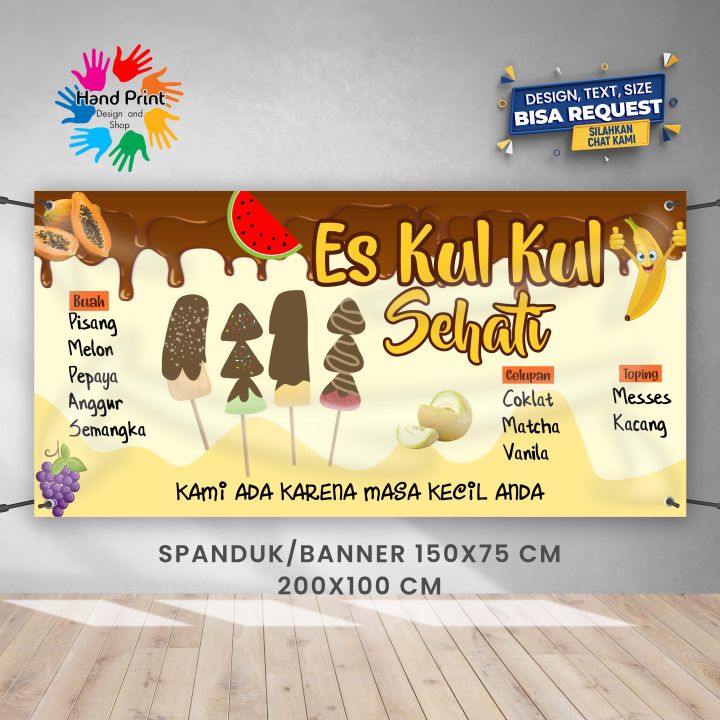 Spanduk Banner Es Kul Kul Cantik Krem Gratis Memesan Desain | Lazada ...