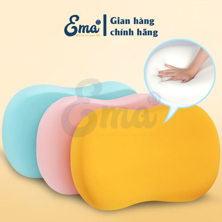 Gối đầu cao su non bụng mèo EMA cho người lớn - Kích thước 52x32x9cm - Êm ái - Thoải mái - Phong ...